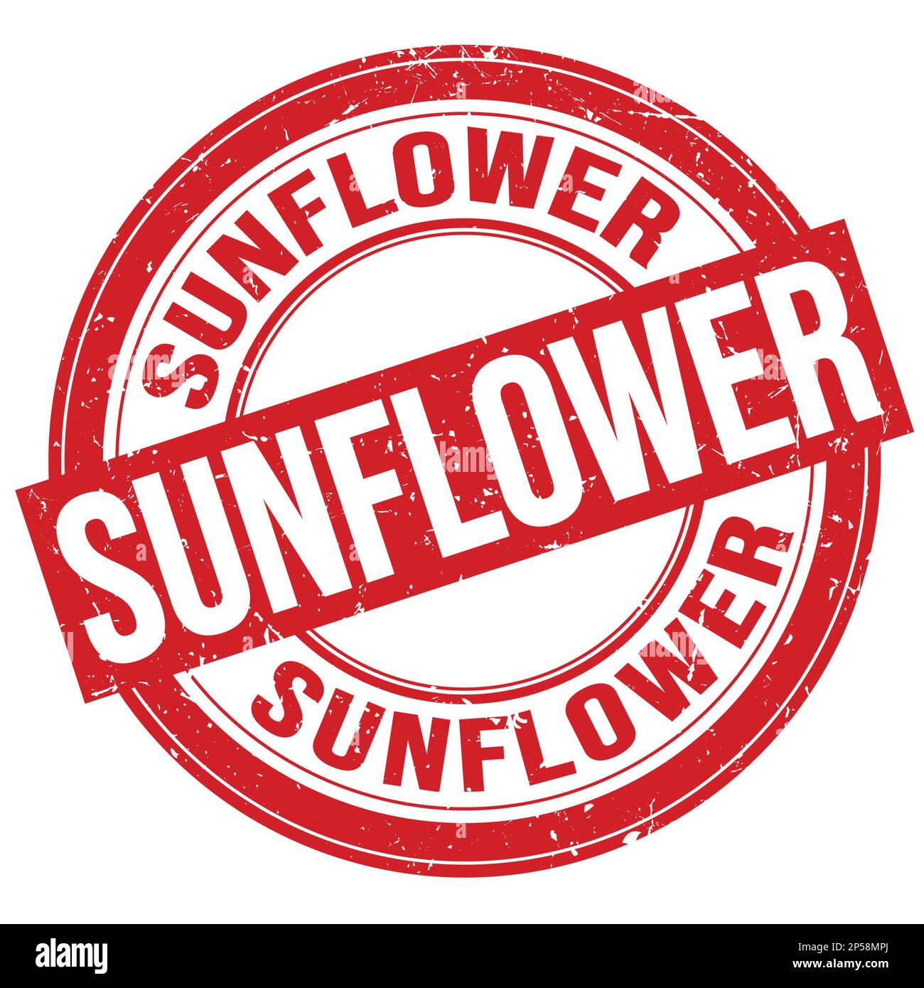 SUNFLOWER text written on red round grungy stamp sign Stock Photo - Alamy