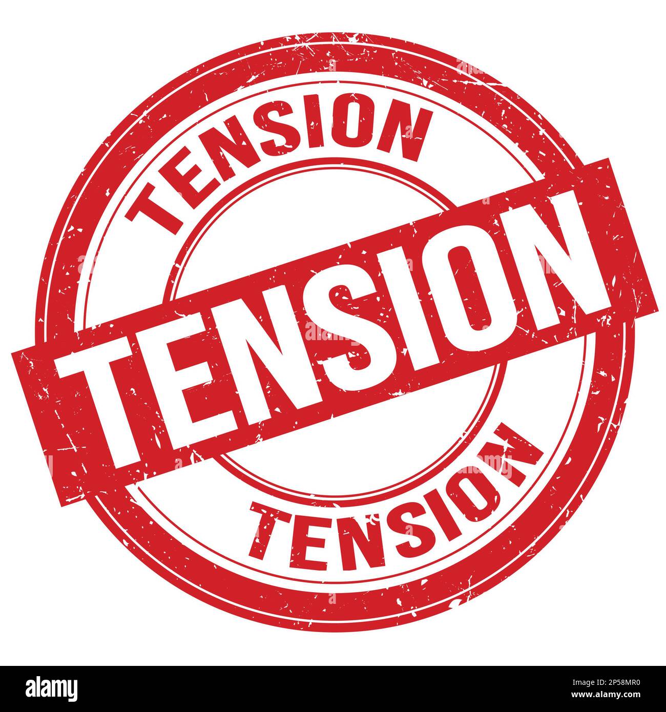 TENSION text written on red round grungy stamp sign Stock Photo - Alamy