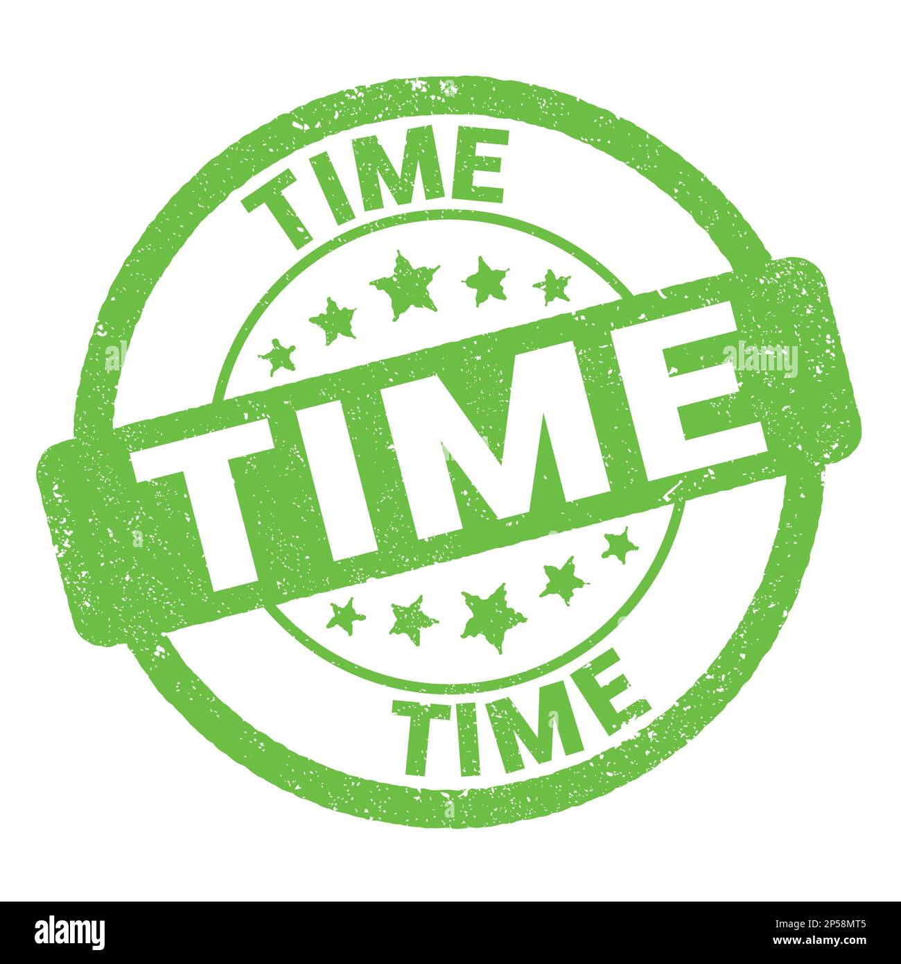 TIME text written on green grungy stamp sign Stock Photo - Alamy