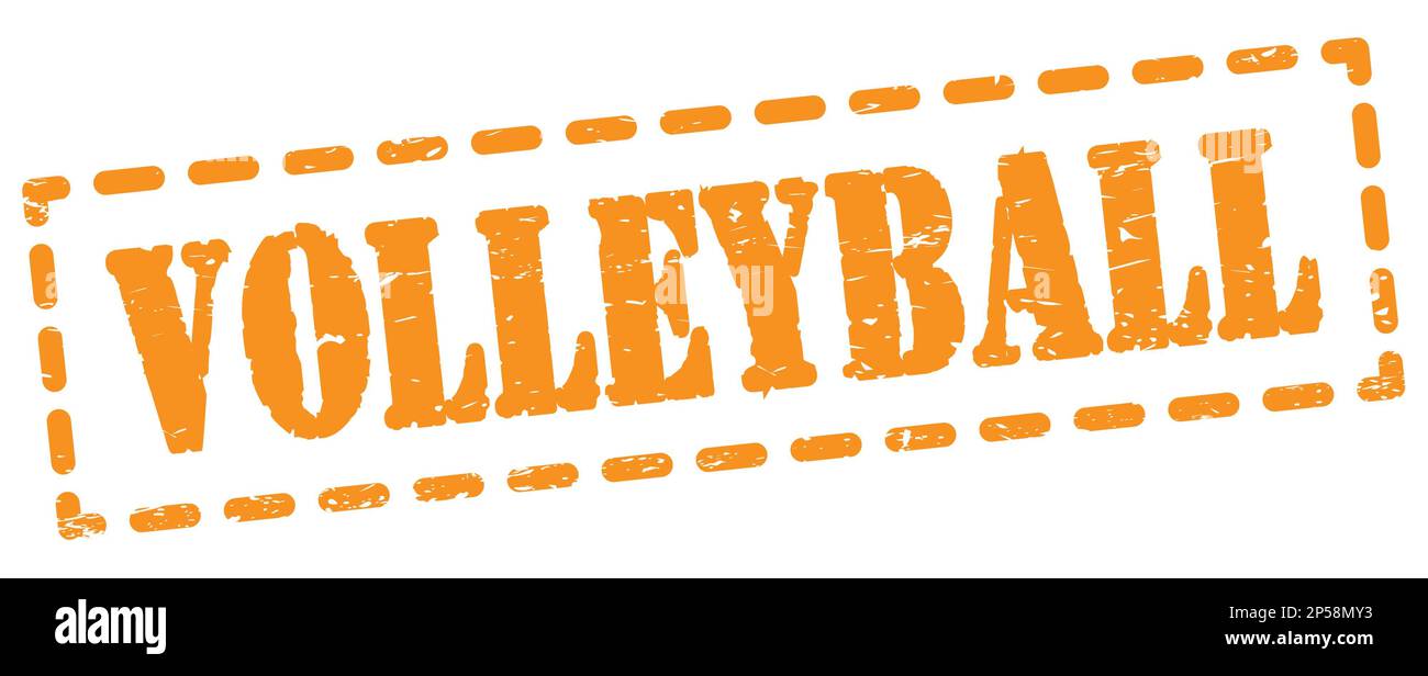 VOLLEYBALL text written on orange dash stamp sign Stock Photo - Alamy