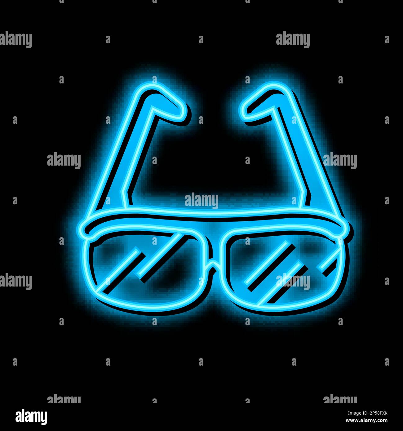 3d glasses neon glow icon illustration Stock Vector Image & Art - Alamy