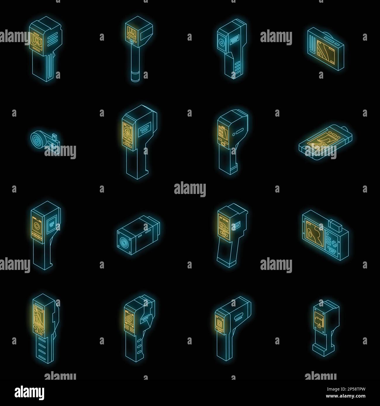 Thermal imager icons set. Isometric set of thermal imager vector icons ... Thermal imager icons set. Isometric set of thermal imager vector icons ...