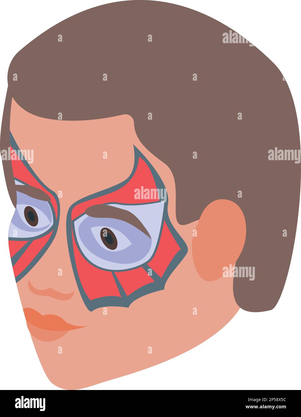 Spider face painting icon isometric vector. Animal mask. Facial color ...