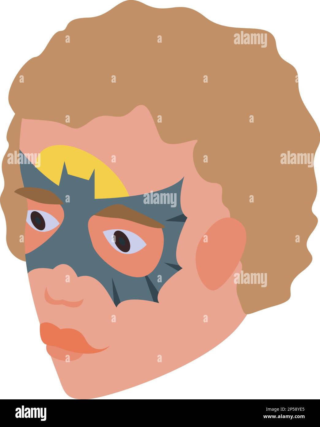 Bat face painting icon isometric vector. Kid makeup. Girl party Stock ...