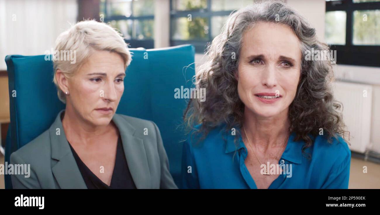 MY HAPPY ENDING, from left: Tamsin Greig, Andie MacDowell, 2023 ...