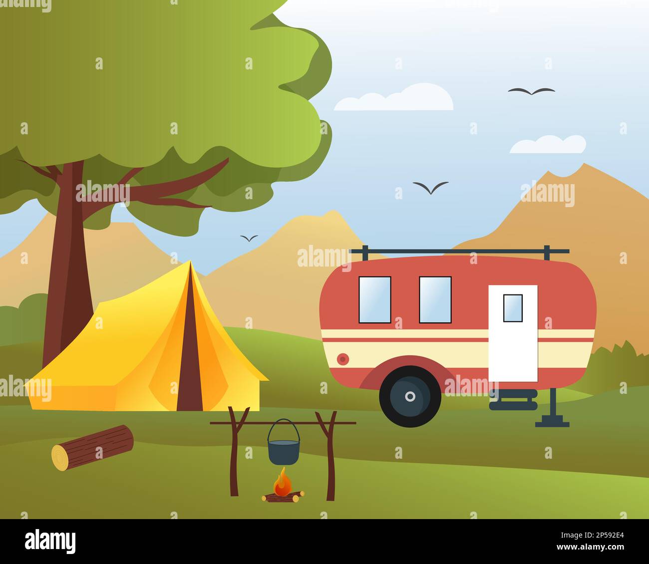 Trip in countryside Stock Vector Images - Alamy