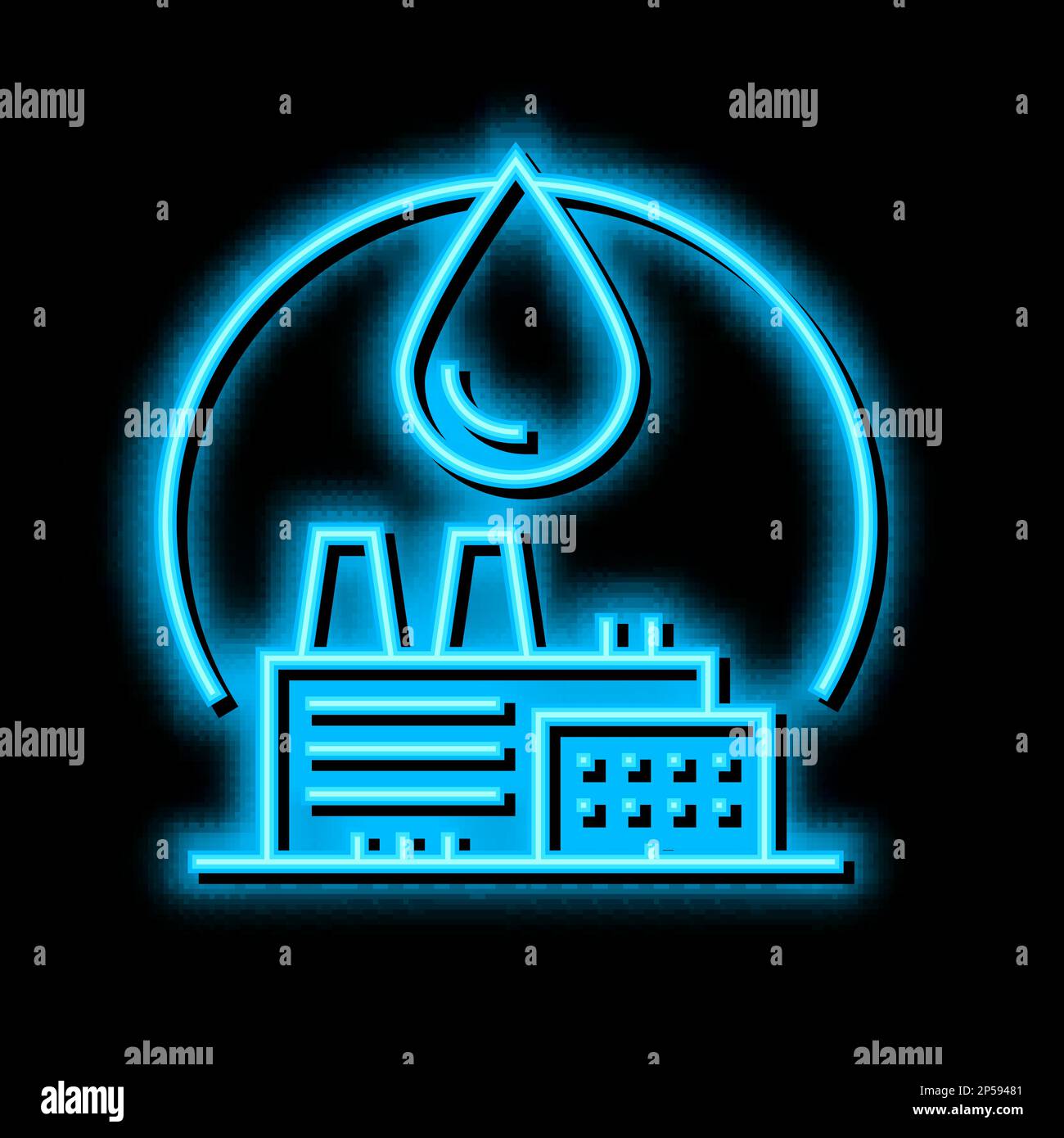 petrochemicals industrial chemical factory neon glow icon illustration ...