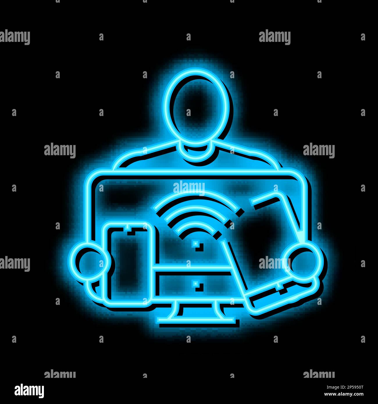 digital native technology neon glow icon illustration Stock Vector ...
