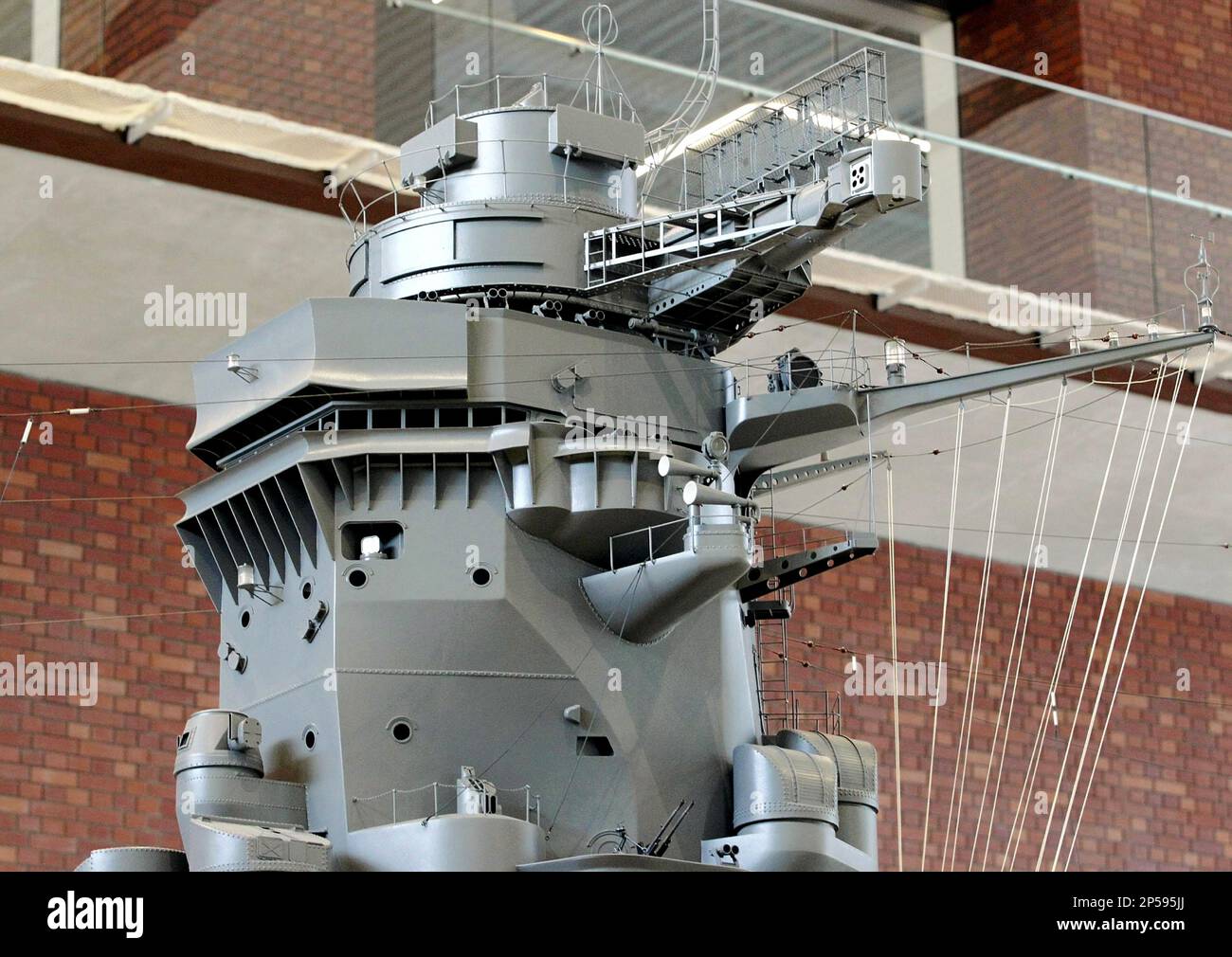 A photo shows a bridge of battleship, one-tenth size at a re-created ...