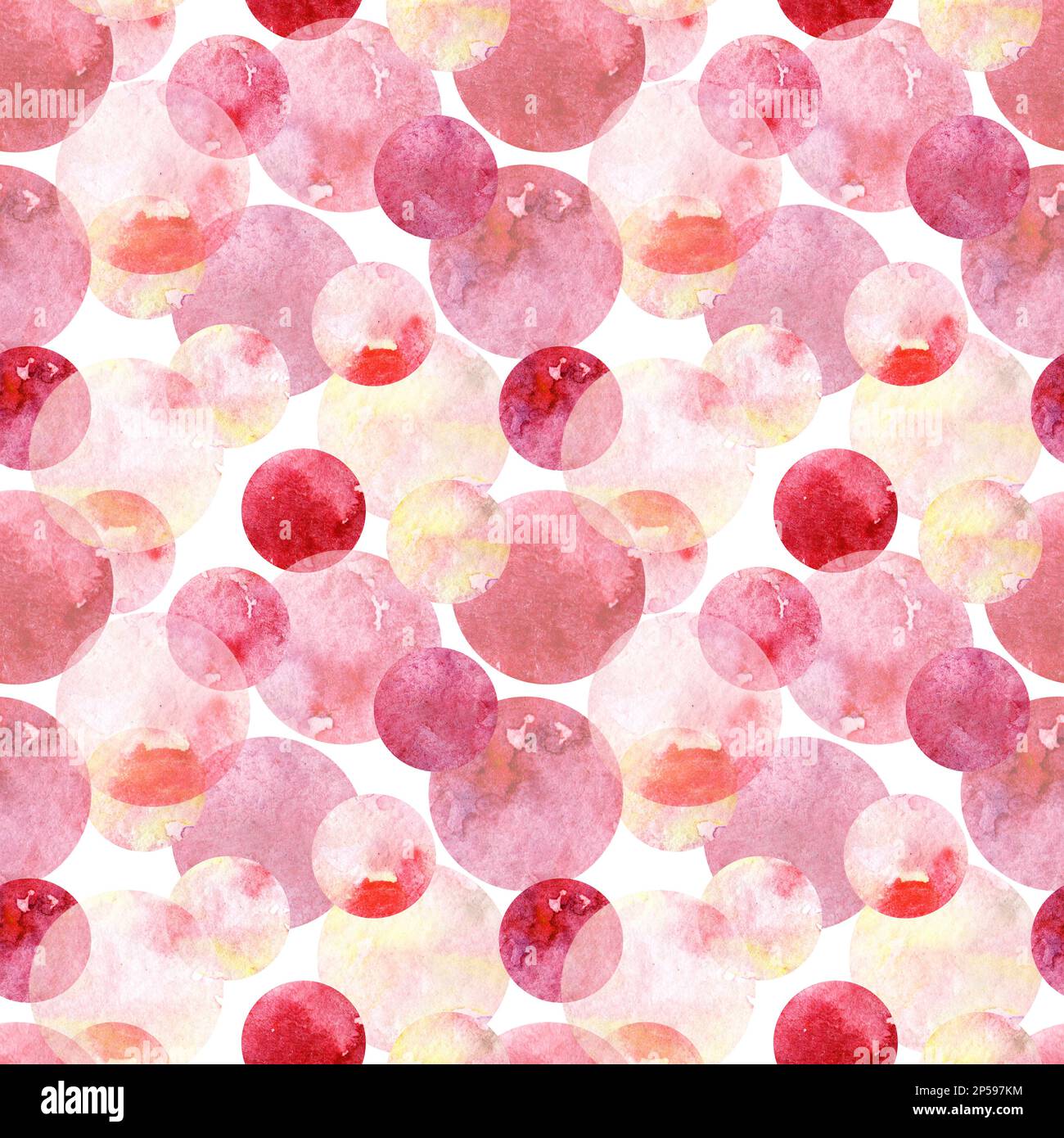 Watercolor red scarlet orange circle ball seamless pattern Stock Photo ...
