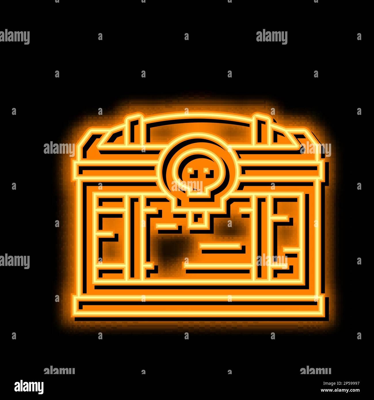 cursed chest neon glow icon illustration Stock Vector Image & Art - Alamy