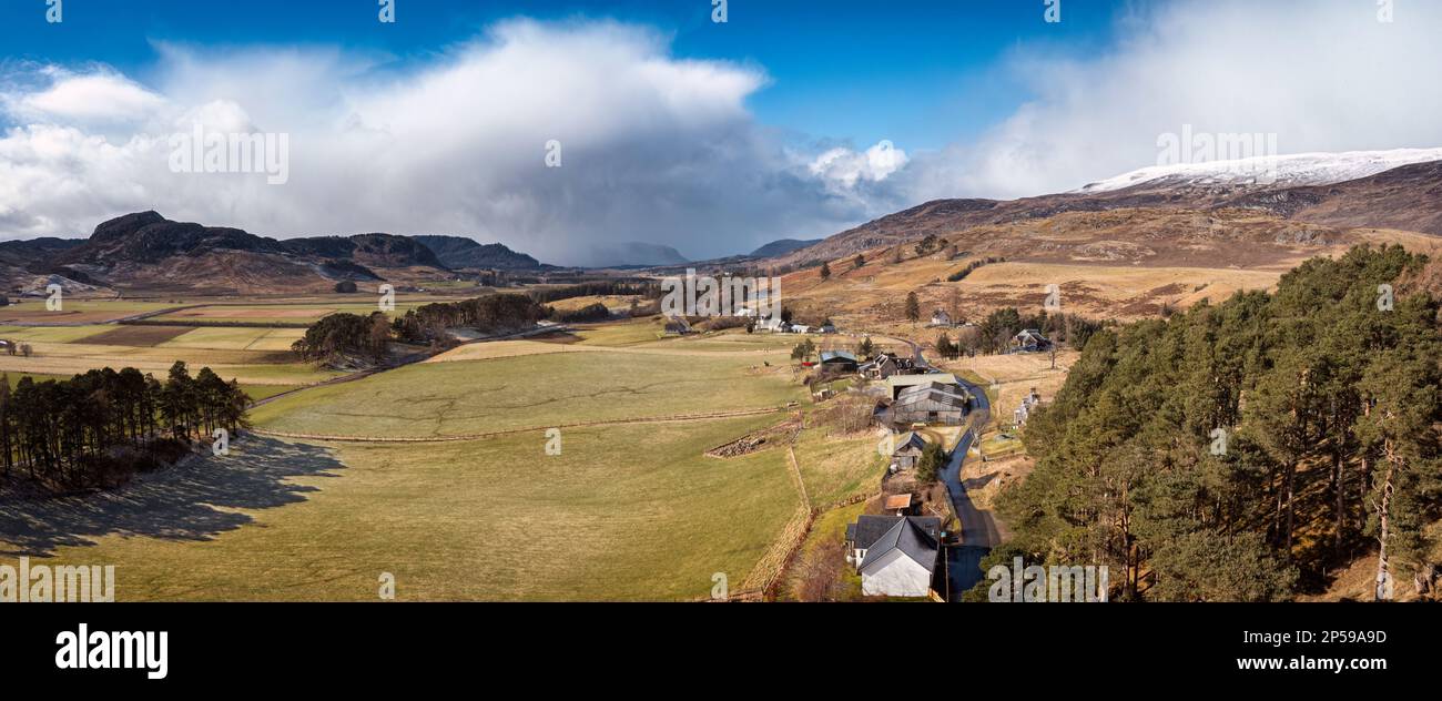 Balgowan, a small hamlet in upper Strath Spey, Baddenoch, on a bright ...