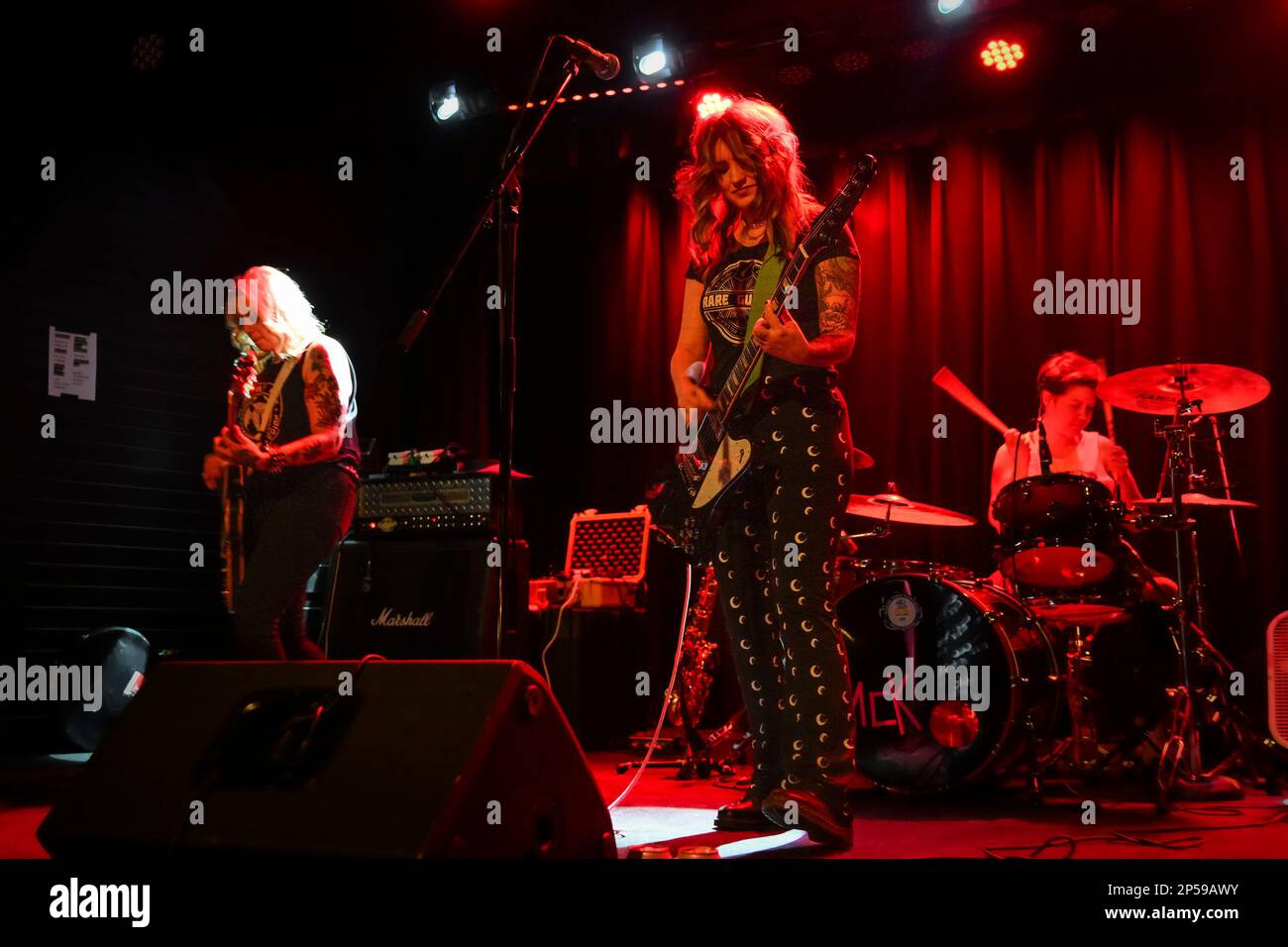 Emily Bones, The Anti-Queens, punk rock band, in concert Stock Photo ...