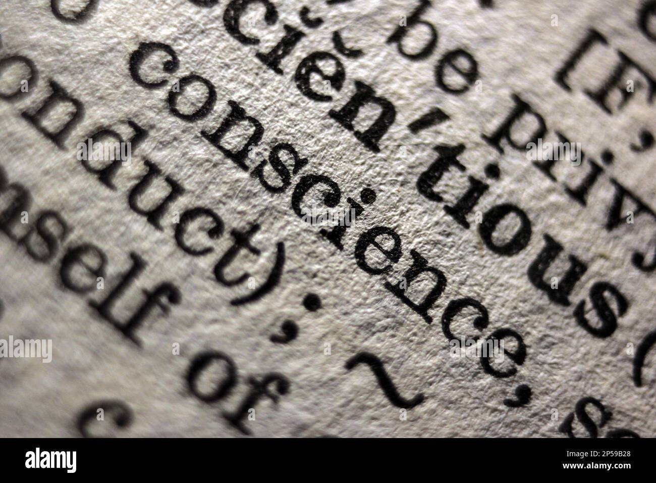 Definition of word conscience on dictionary page, close-up Stock Photo ...