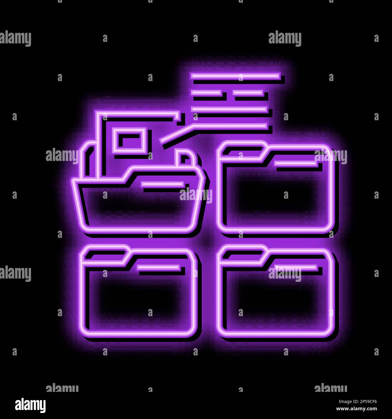 project folder neon glow icon illustration Stock Vector Image & Art - Alamy
