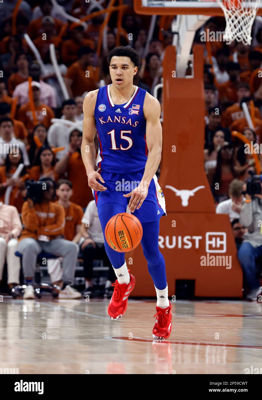 AUSTIN, TX - MARCH 04: Kansas Jayhawks guard Kevin McCullah Jr. (15 ...