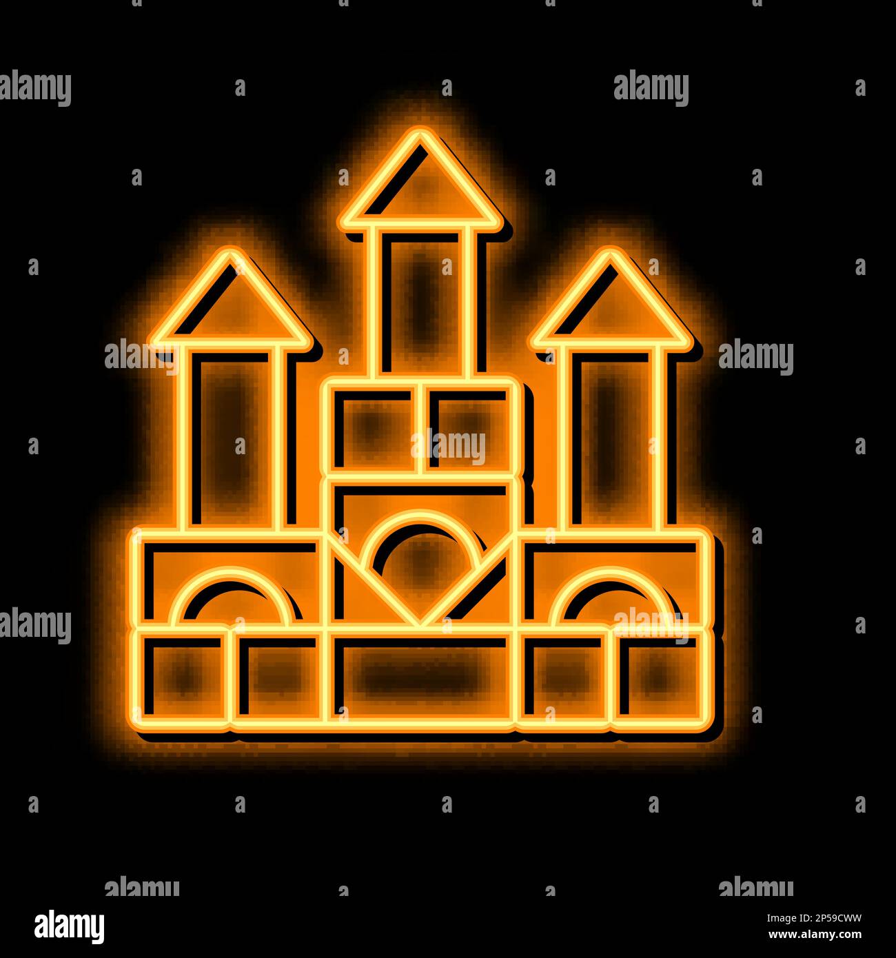 building blocks neon glow icon illustration Stock Vector Image & Art ...