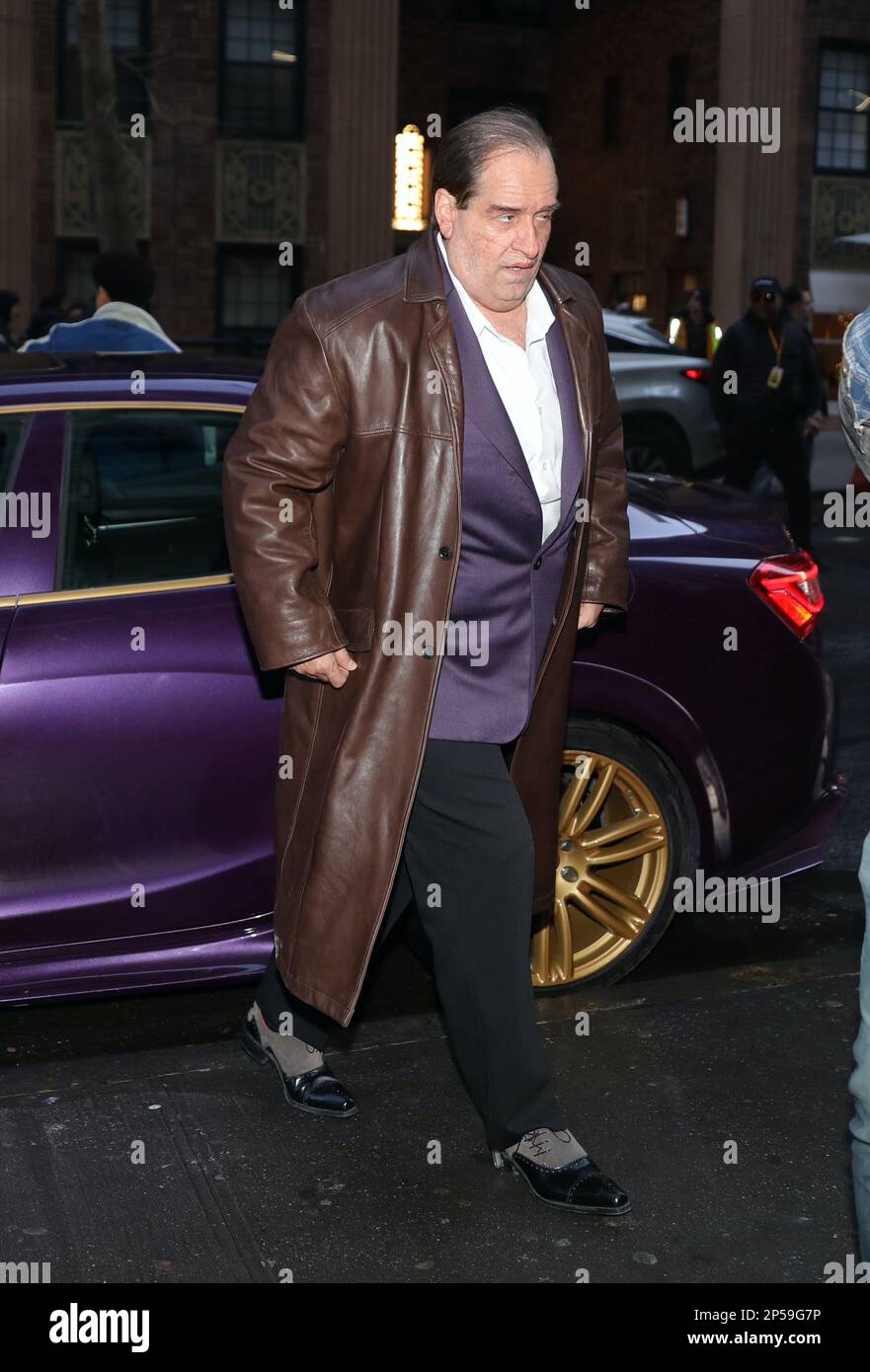 Colin Farrell pictured at "The Penguin" set in Downtown, Manhattan ...