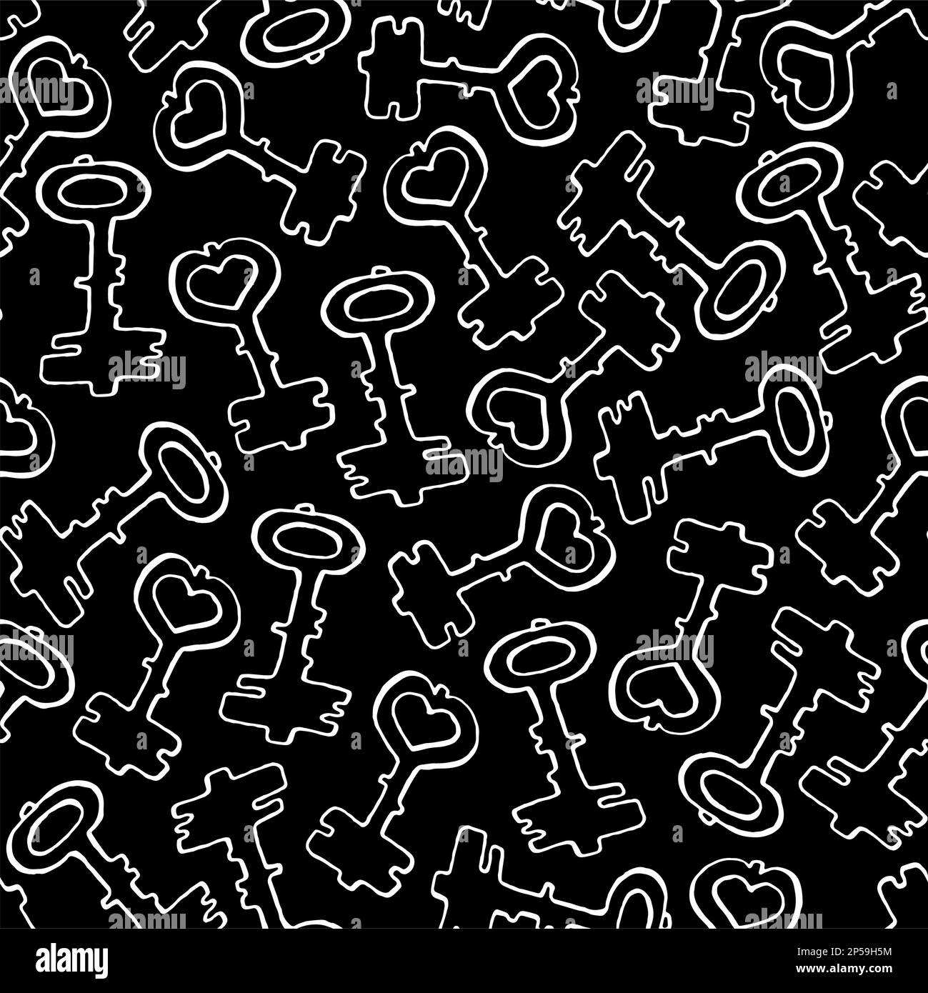 Monochrome black and white vintage key seamless pattern vector Stock Vector Image & Art - Alamy