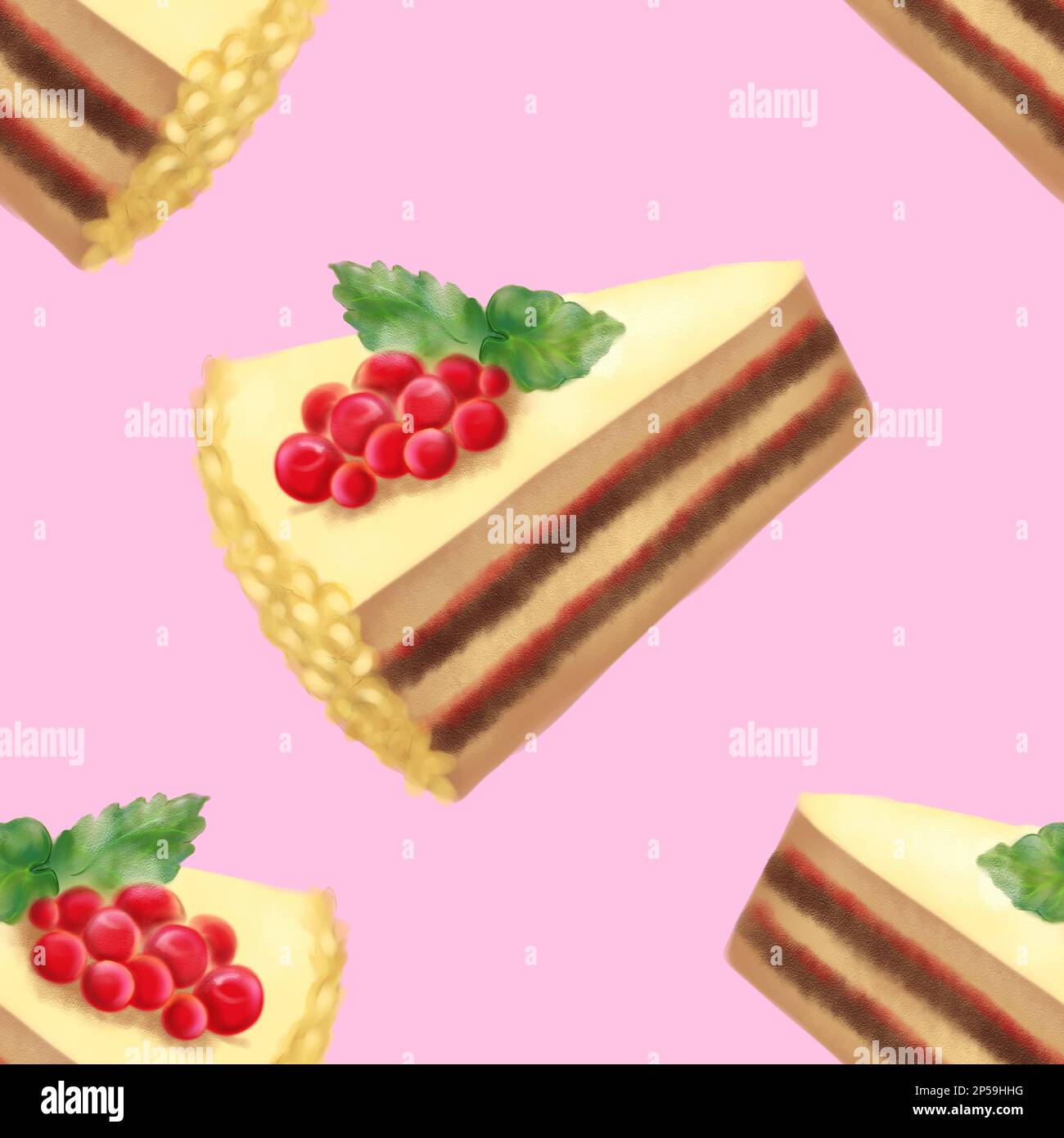 Digital art dessert sweet cake seamless pattern texture background ...