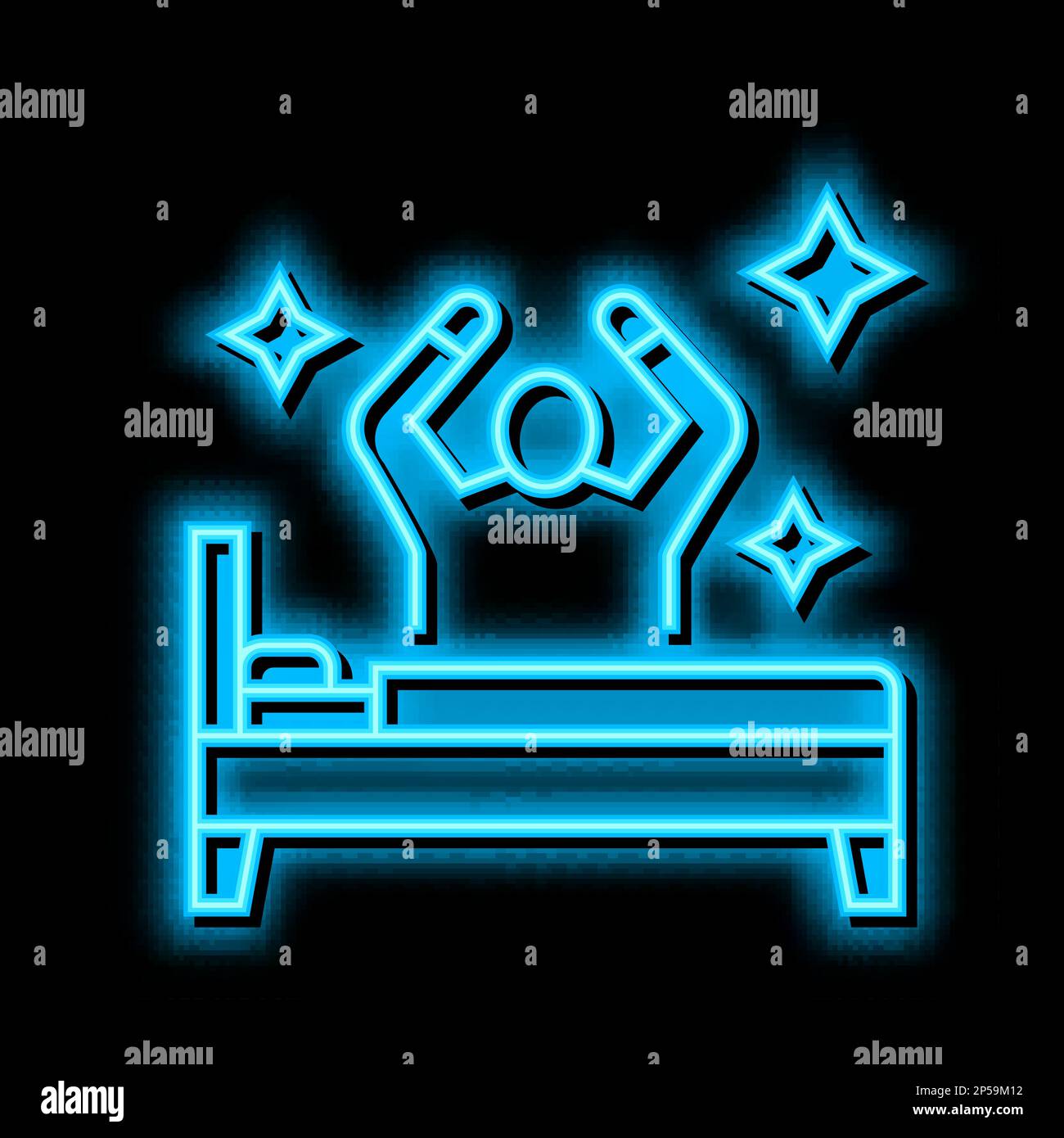 remaining passively awake neon glow icon illustration Stock Vector ...