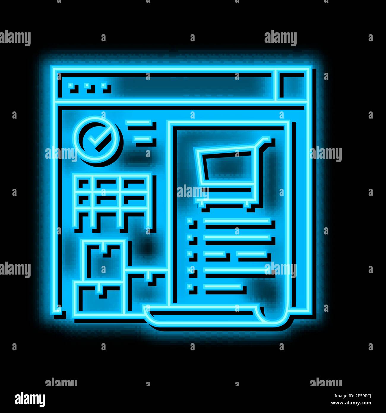 purchase order report neon glow icon illustration Stock Vector Image ...