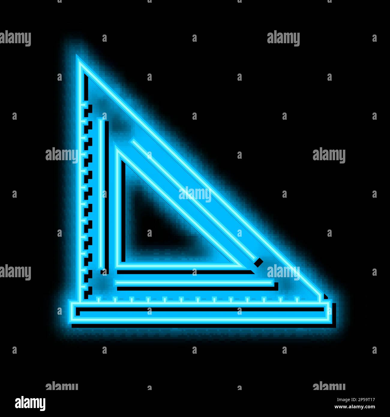 layout square carpenter tool neon glow icon illustration Stock Vector ...