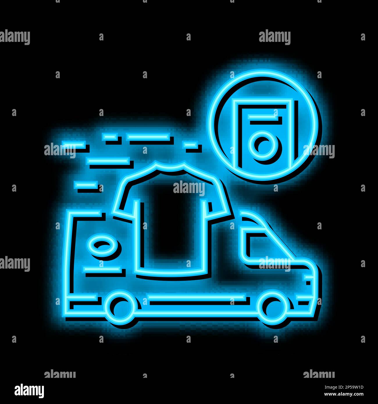 laundry pick up delivery neon glow icon illustration Stock Vector Image ...