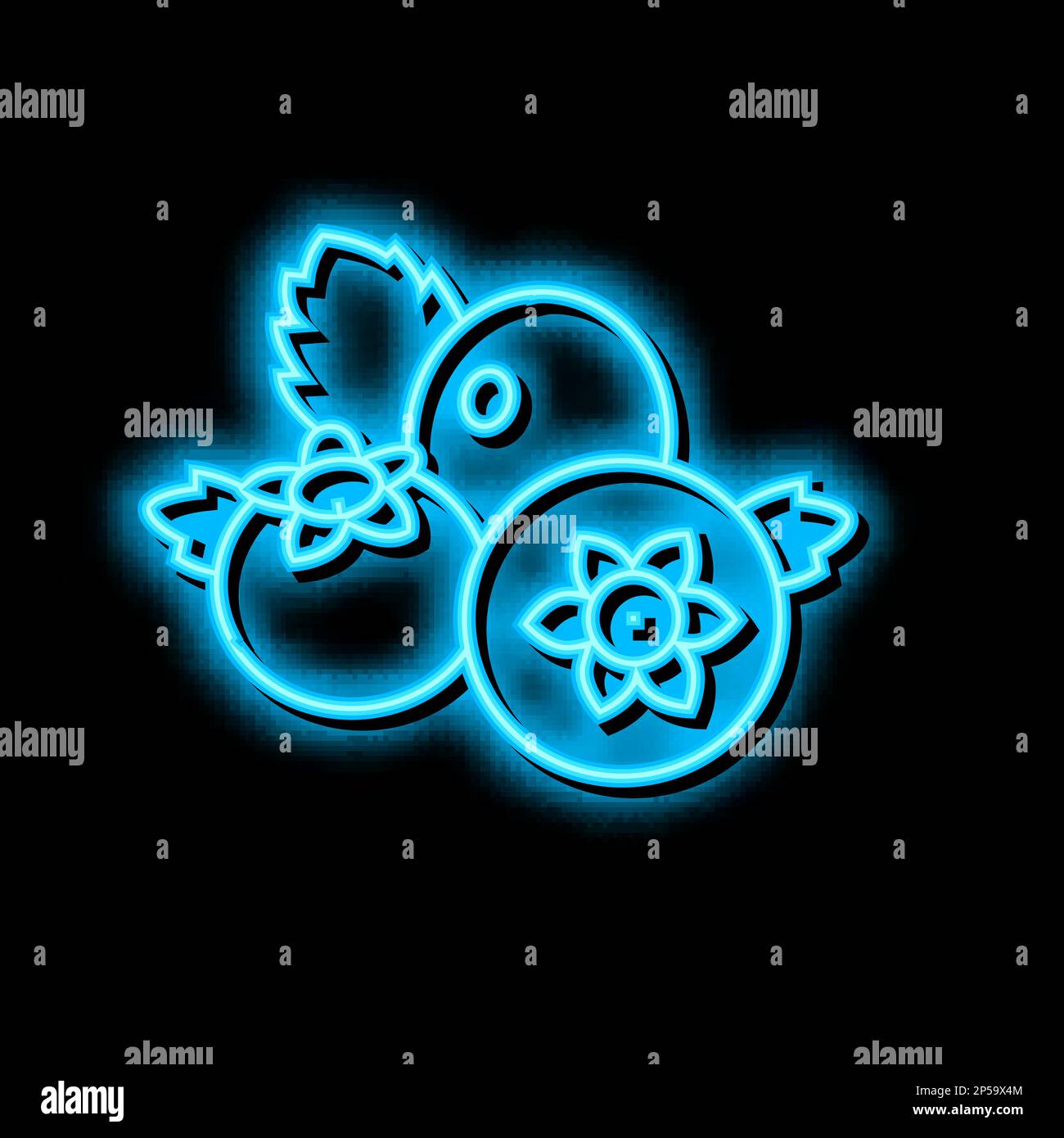 blueberry berry neon glow icon illustration Stock Vector Image & Art ...