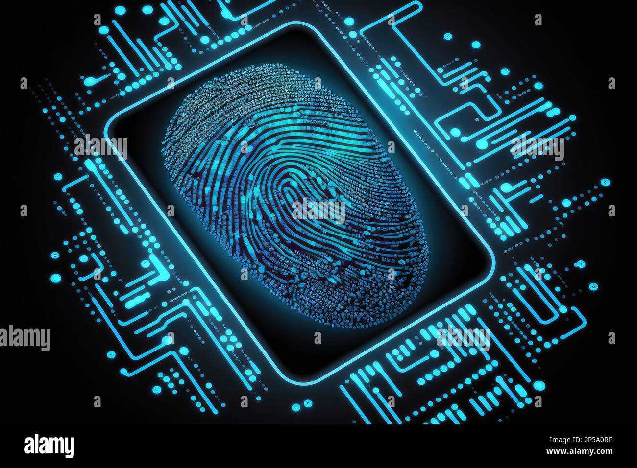 User login fingerprint scanning offers biometric identification Stock ...