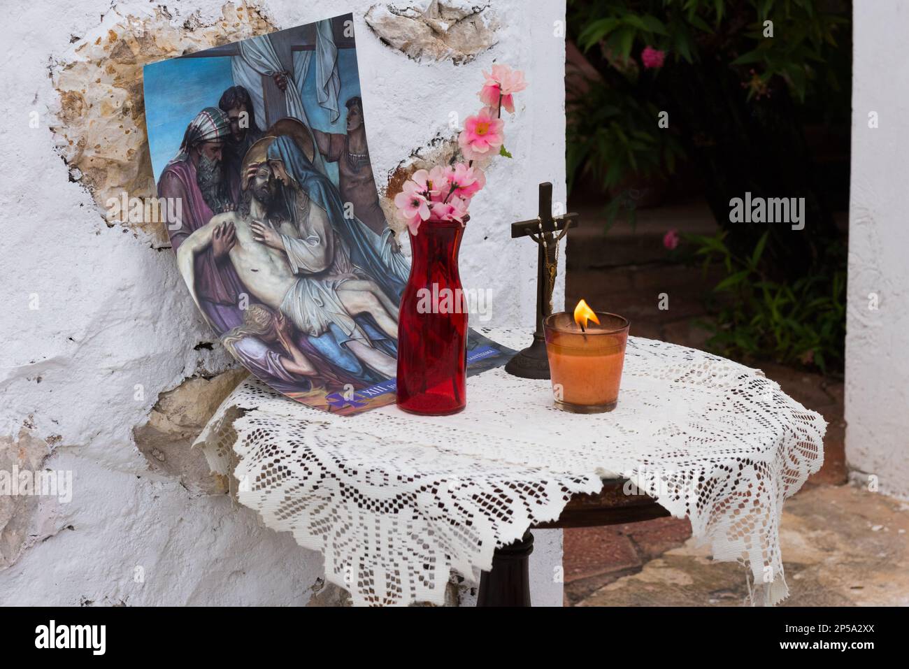 Home altar, Lent procession, Merida Mexico Stock Photo - Alamy