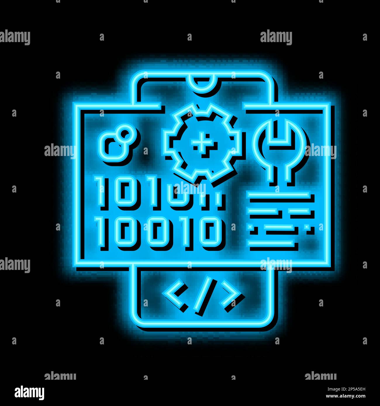 application development neon glow icon illustration Stock Vector Image ...