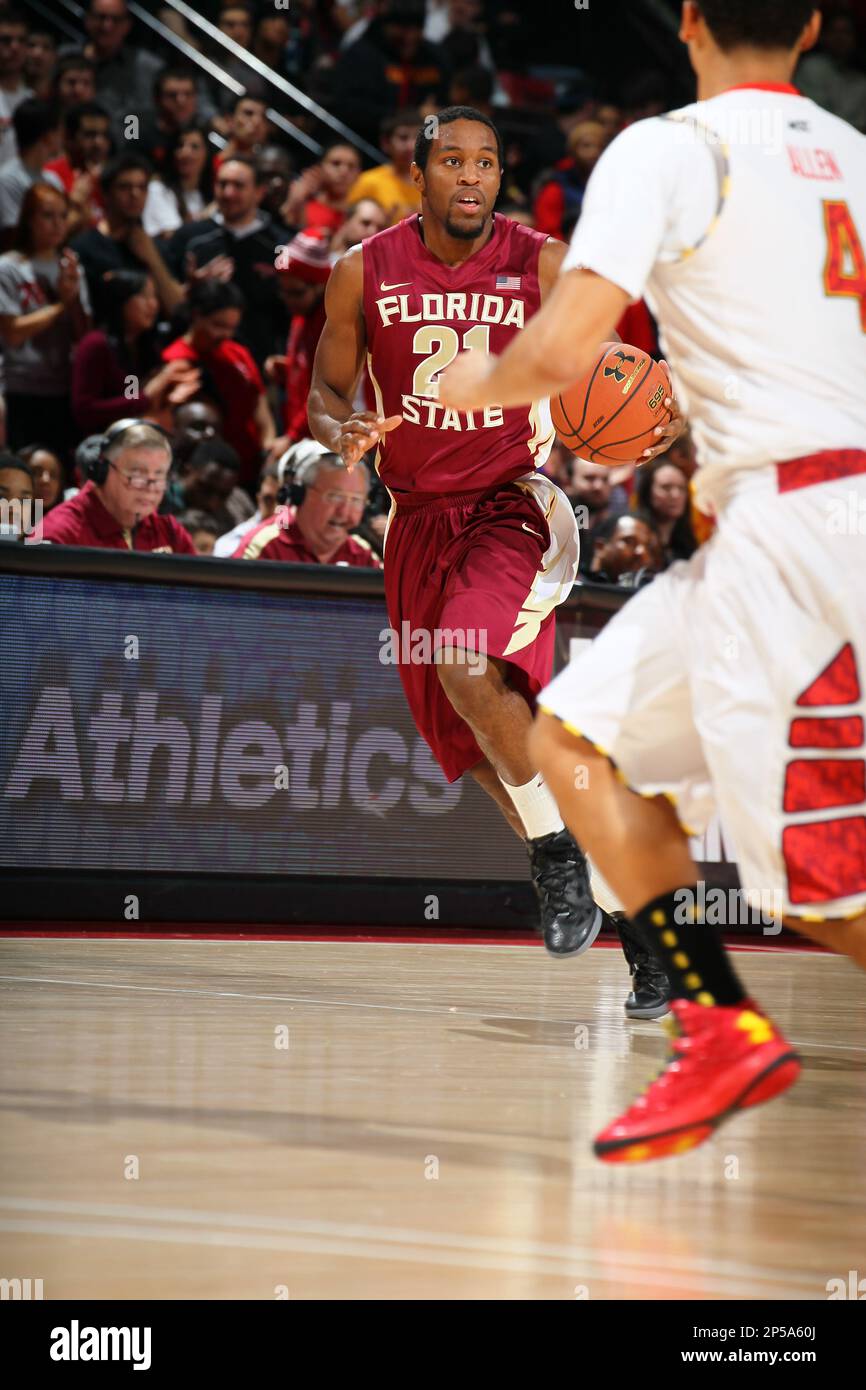 Michael Snaer of the Florida State Seminoles in action against the ...