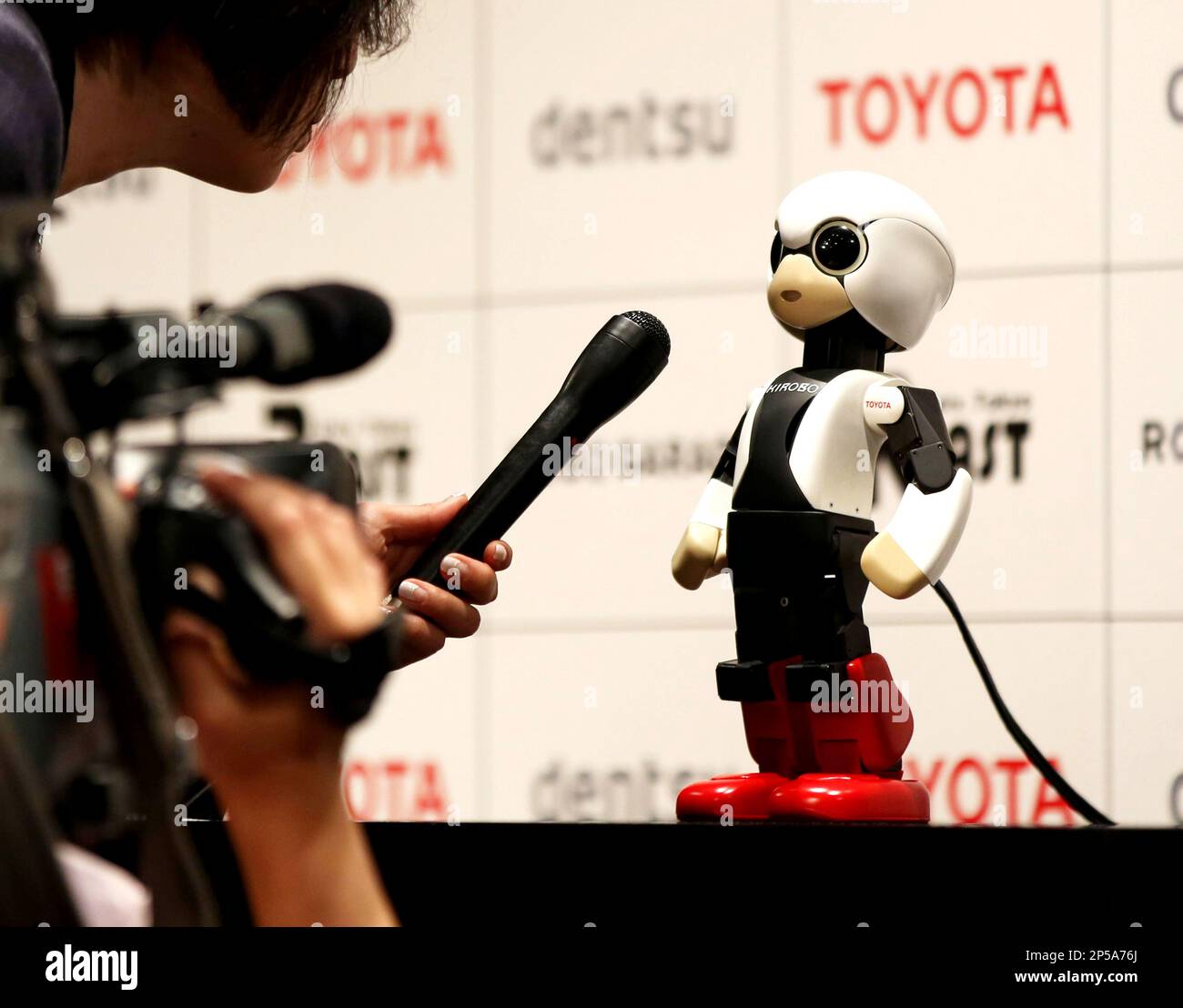 Robot astronaut " Kirobo,'' one of the humanoid communication robots is ...