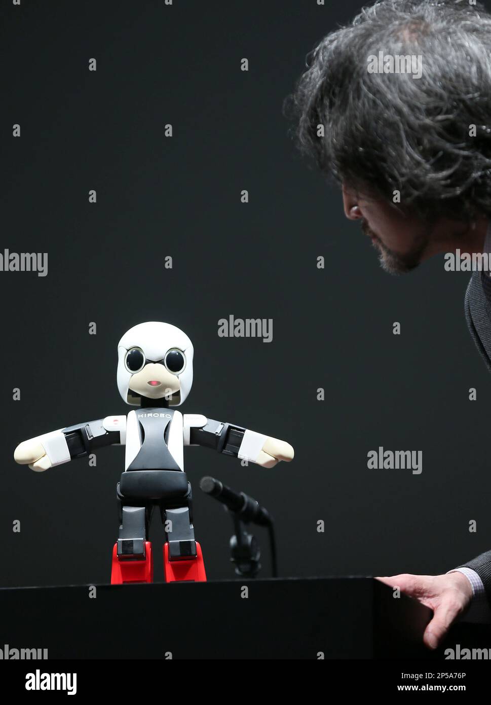 Robot astronaut " Kirobo,'' one of the humanoid communication robots is ...