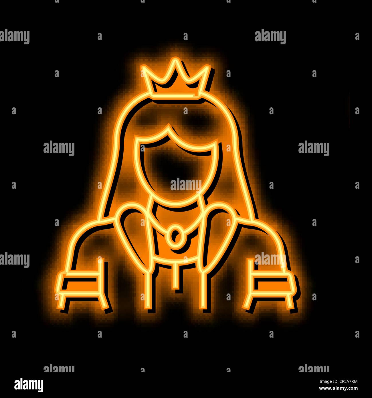princess fairy tale neon glow icon illustration Stock Vector Image ...