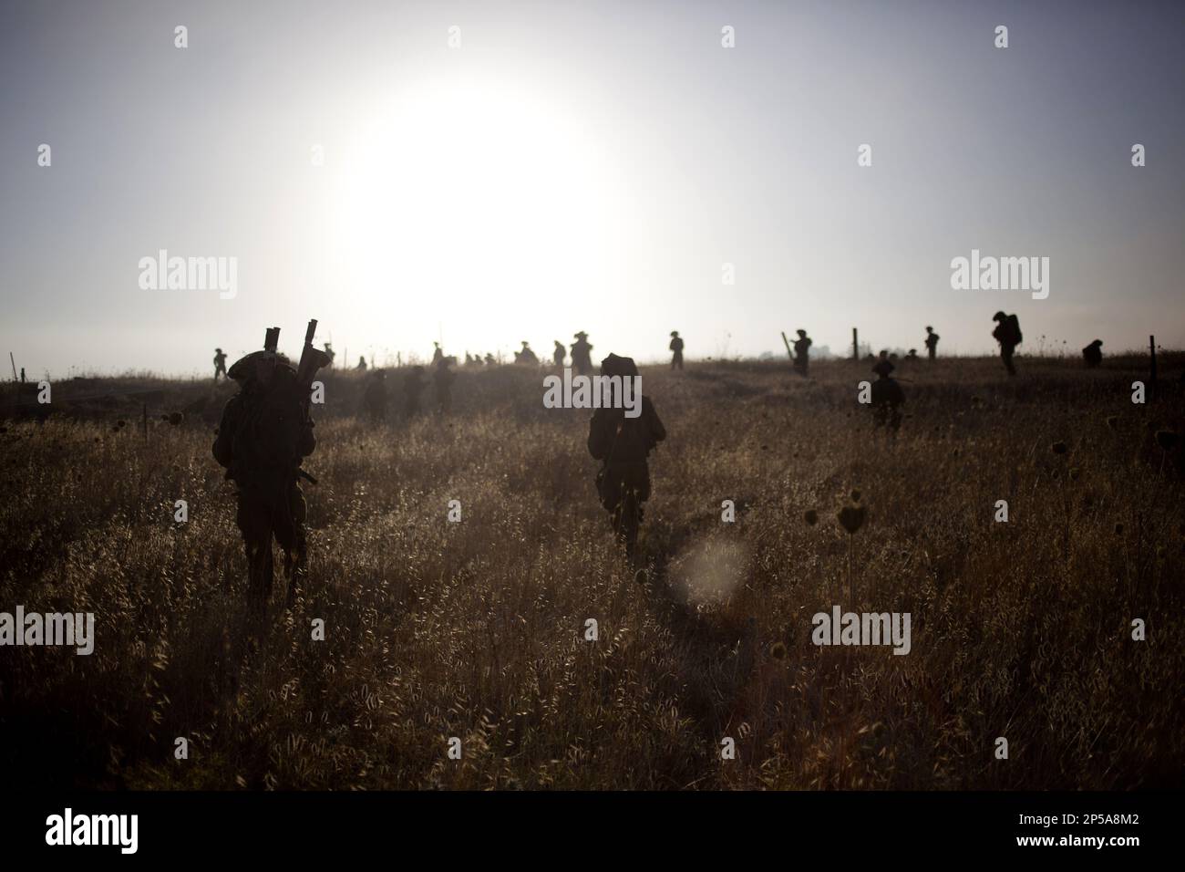 Israeli soldiers of the Golani brigade march during training in the ...