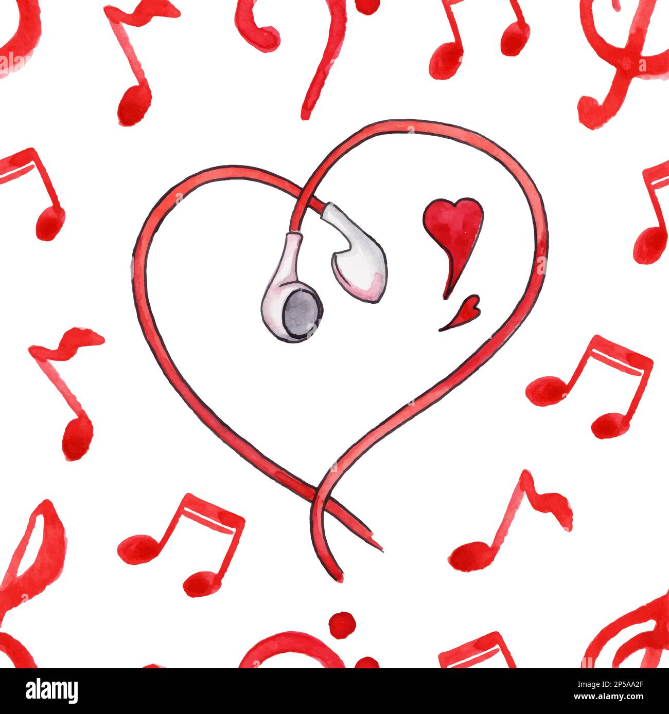 Romantic love hearts music notes Stock Vector Images - Alamy