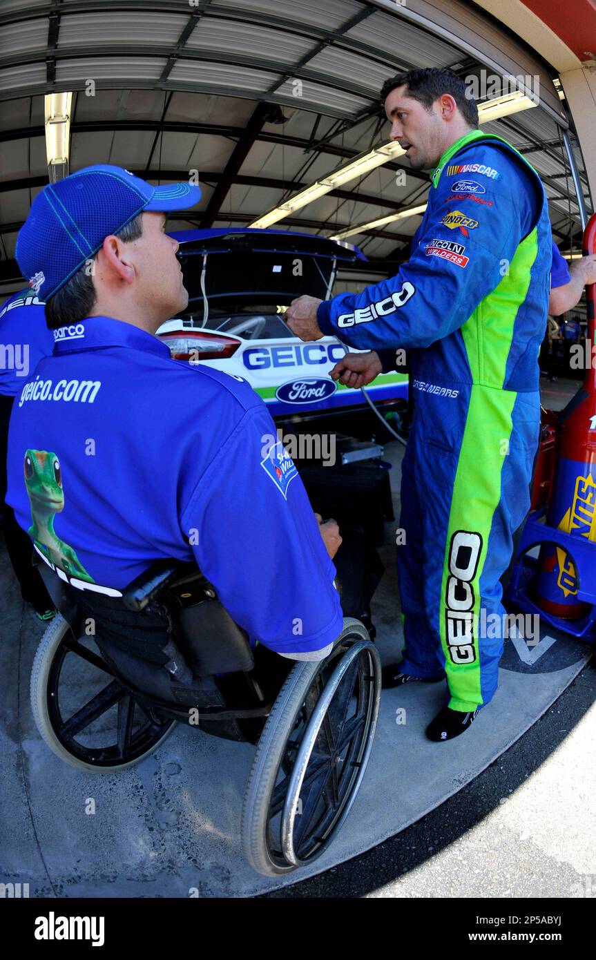 Casey Mears (right) and Bootie Barker (left) during practice for the ...