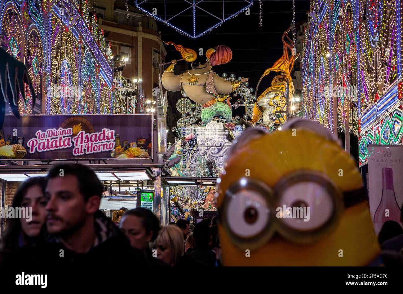 Falla Sueca-Literato Azorín, Fallas festival,Valencia,Spain Stock Photo ...