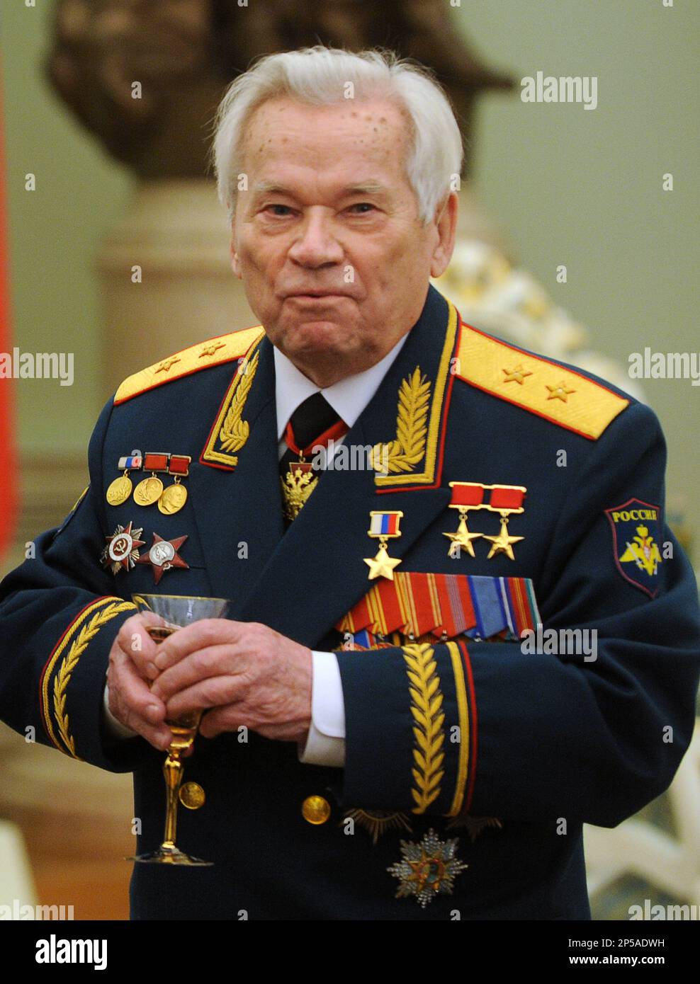 FILE - In this Tuesday, Nov. 10, 2009 file photo Mikhail Kalashnikov ...