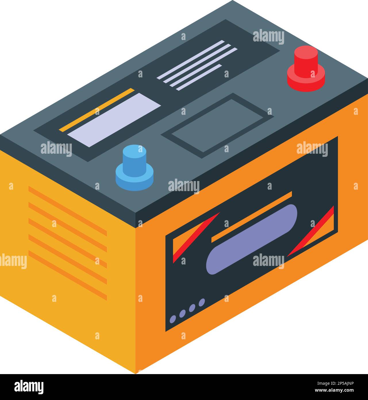Truck battery icon isometric vector. Charge energy. Full electric Stock ...