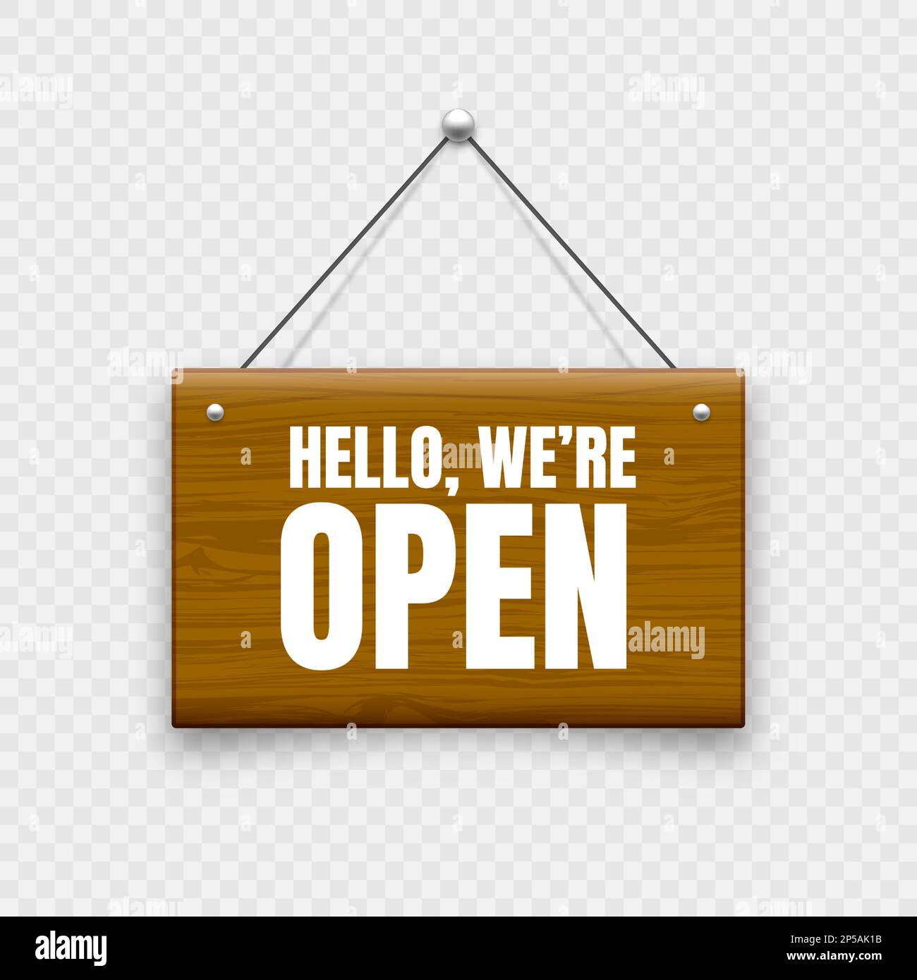 Wooden open hanging signboard. Vintage made of wood door sign for cafe, restaurant, bar or ...