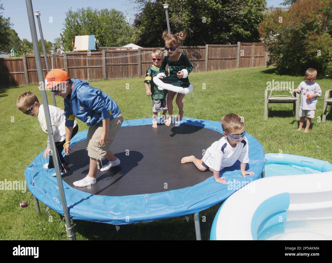 Caleb Lewandowski, from left, 7, Aiden Lewandowski, 9, Dane Lewandowski ...