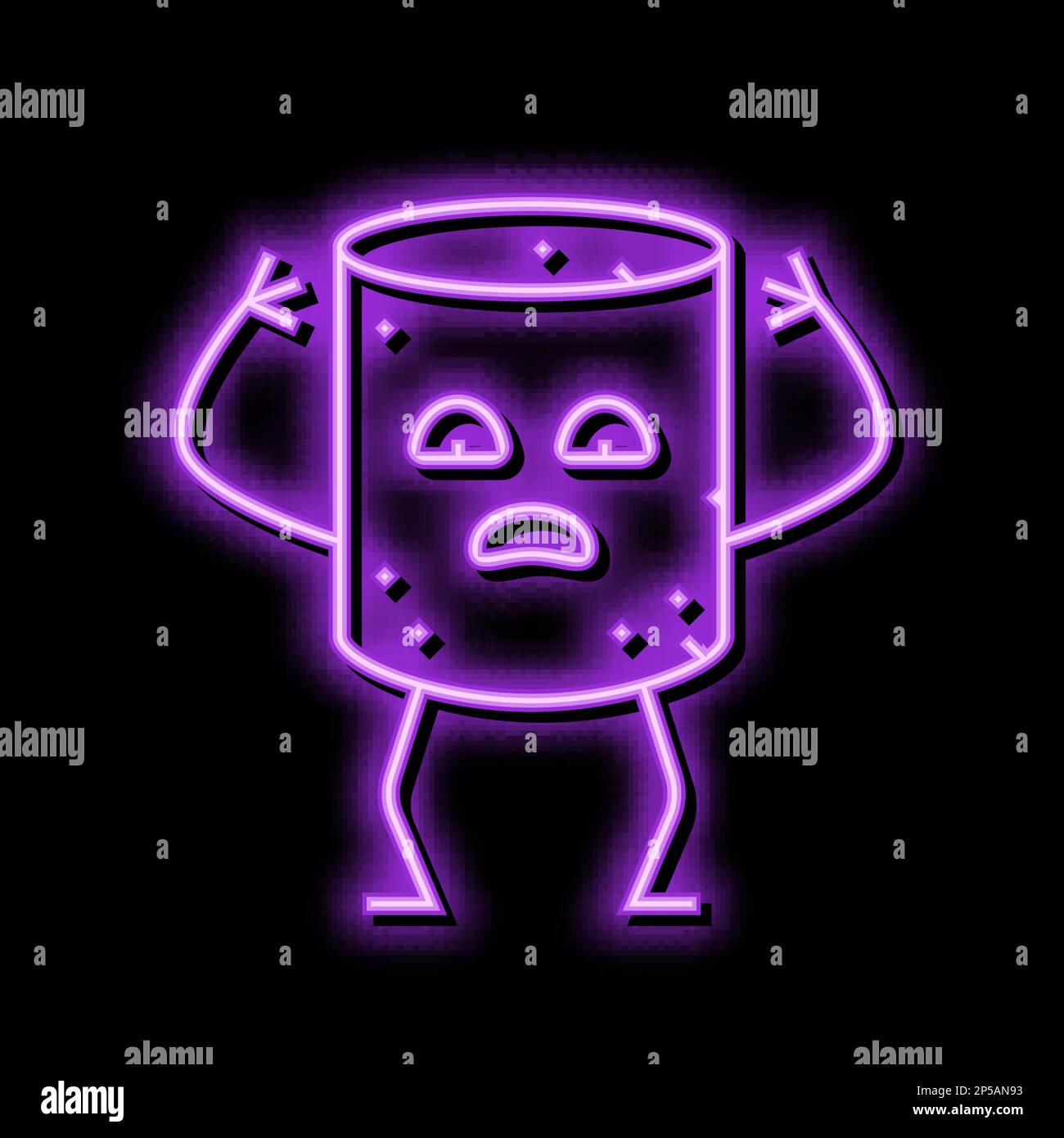 marshmallow dessert character neon glow icon illustration Stock Vector ...