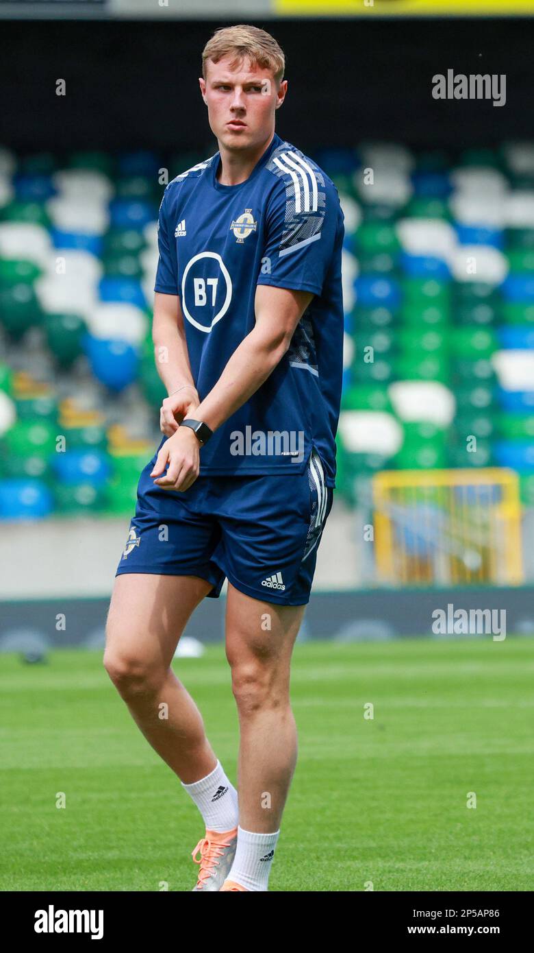 Northern Ireland football player Daniel Ballard training for Northern ...