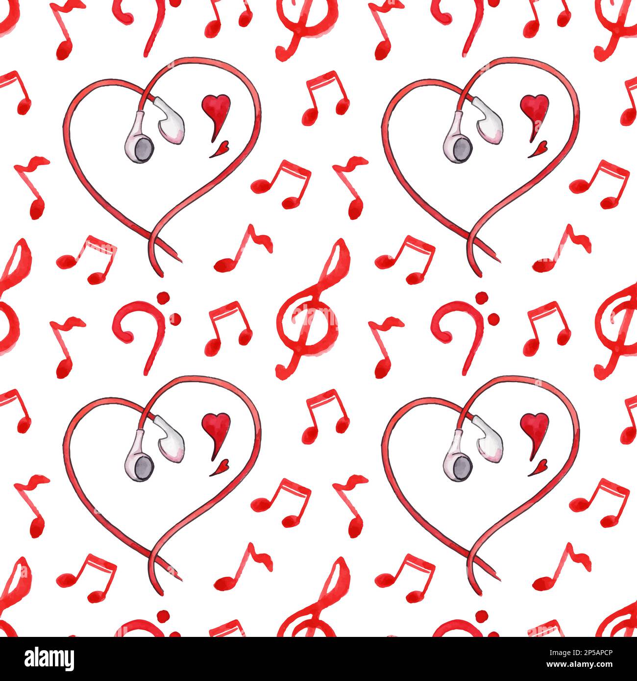 Red hearts and music notes hi-res stock photography and images - Alamy
