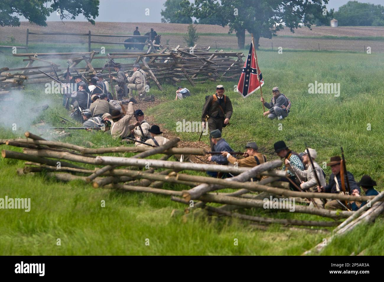 William Feuchtenberger of Rose Creek, Minn, center, portrays the ...