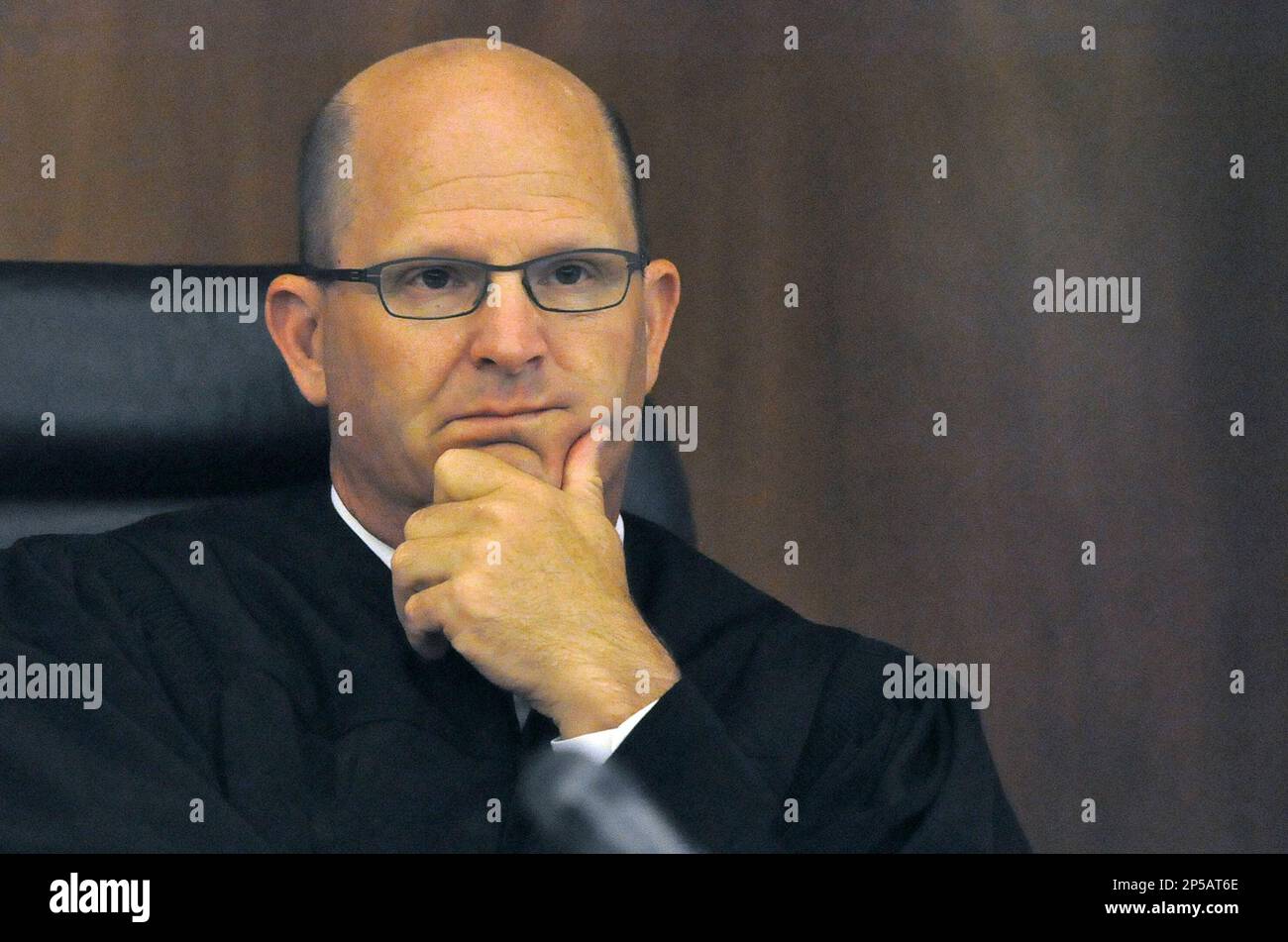 Marin Superior Court Judge Andrew Sweet listens to opening statements ...