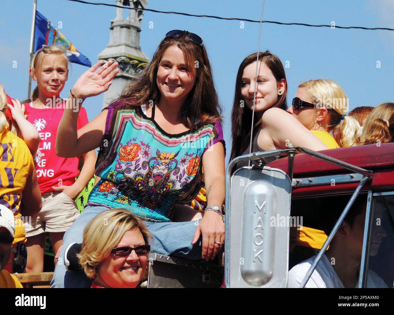 In this Saturday, June 15, 2013, photo, parade marshal Christina ...